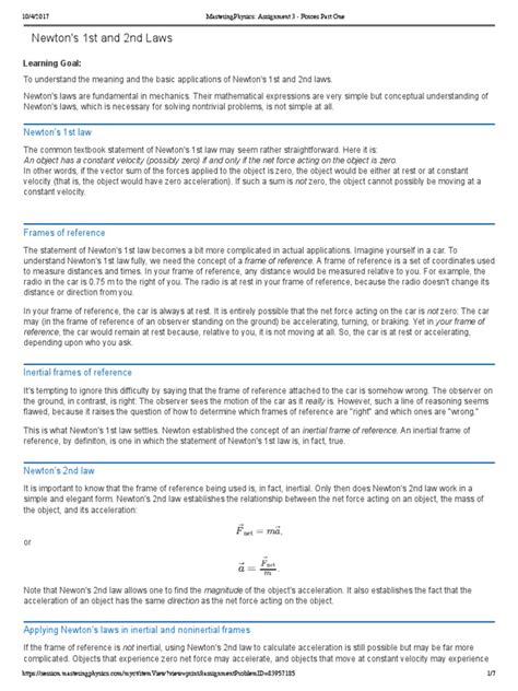 masteringphysics assignment 4 forces part one pdf force