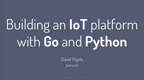 Building An Iot Platform With Go And Python Speaker Deck