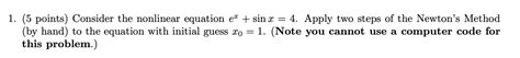 Solved Points Consider The Nonlinear Equation Chegg