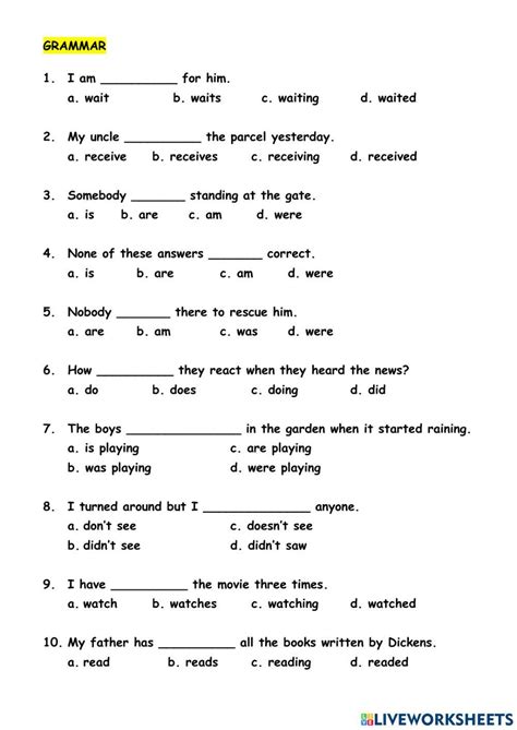 Grammar 11march2022 Online Exercise For Live Worksheets