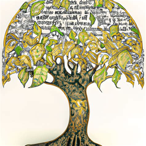 Illuminated Tree Manuscript Calligraphy Etching Creative Fabrica