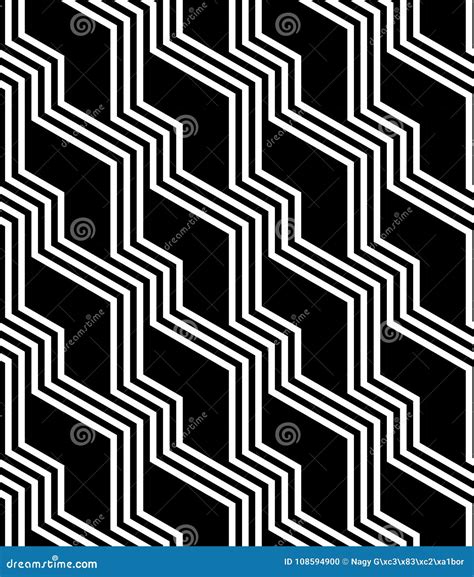 Modern Regular Geometric Seamless Vector Pattern Striped Parallel Lines Abstract Optic Art