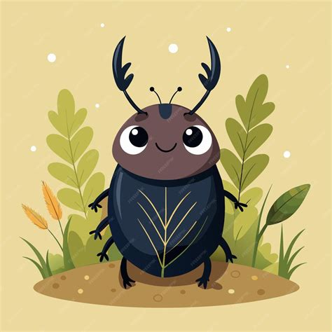 A Cartoon Image Of A Bug With A Smile On Its Face Premium Ai Generated Vector