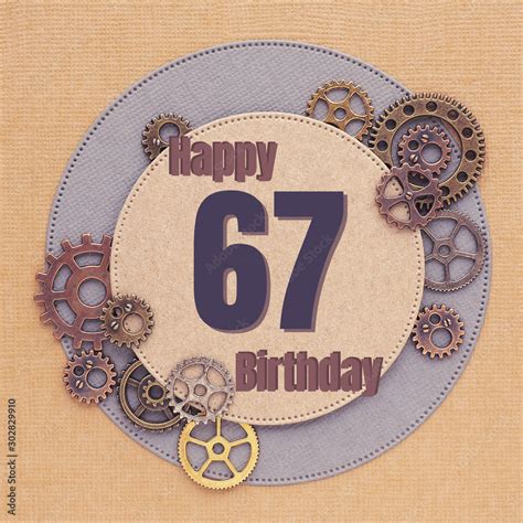 Foto De Stock Greeting Card For Men With Gears Of Different Sizes And