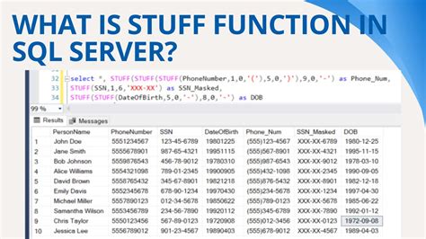 69 What Is Stuff Function In Sql Server Youtube