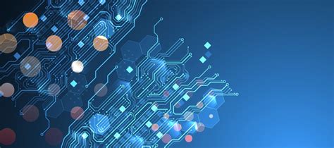Abstract Circuit Board And Hexagons On Gradient Vector Image