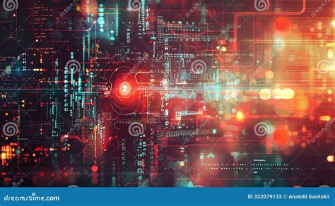 An Abstract Depiction Of Cybersecurity Elements Such As Digital Locks Shields And Network