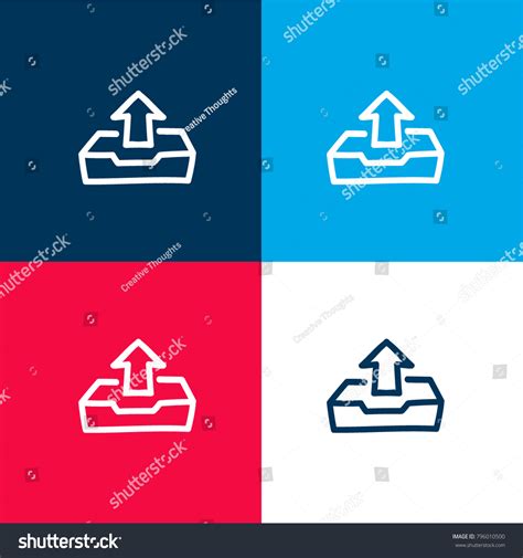 Outbox Hand Drawn Symbol Four Color Stock Vector Royalty Free Shutterstock