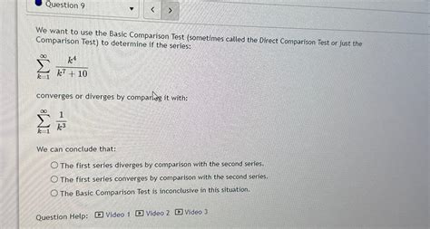 solved question 9we want to use the basic comparison test
