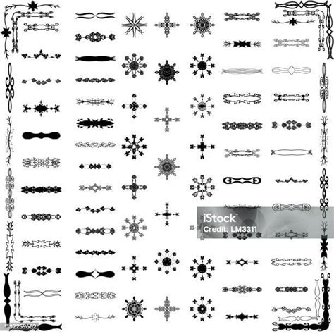 장식 분할 테두리 소용돌이 분할 및 흰색 배경에 격리 스크롤의 집합입니다 디자인용 벡터 그림입니다 개체 그룹에 대한 스톡 벡터 아트 및 기타 이미지 Istock