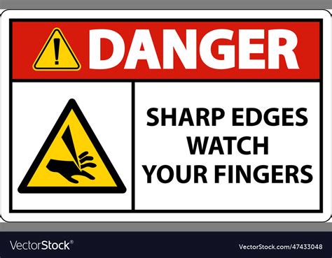 Danger Sharp Edges Watch Your Fingers On White Vector Image