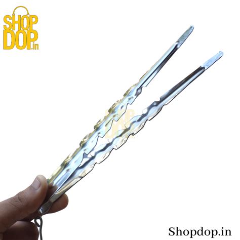 Metallic Cut Design Hookah Steel Tong Chimti