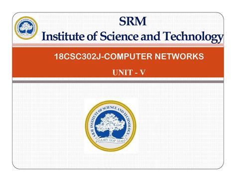 cable technology 18csc302j computer networks unit v srm institute