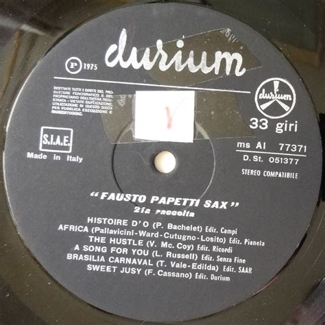 Винил Fausto Papetti (sax) - 21a raccolta/ 1975/ Italy | Hi-Fi.ru