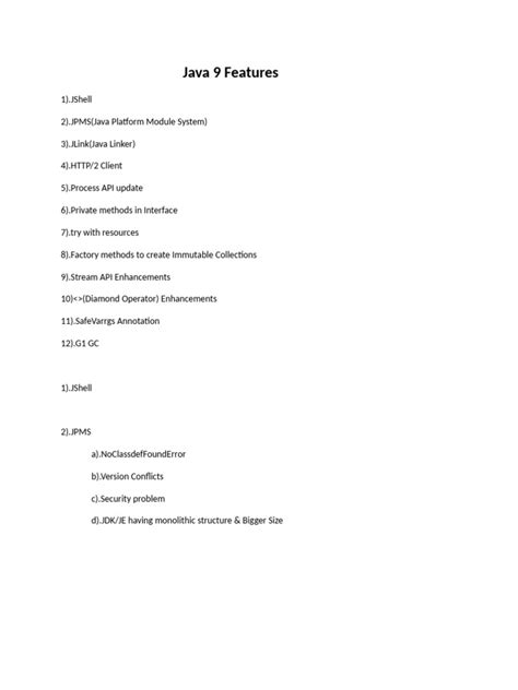 java 9 features pdf