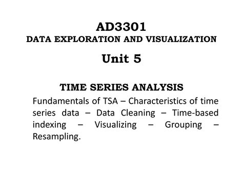 Unit 5 Time Series Data Analysis Pdf