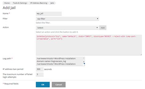 Fail Ban Jails Management Plesk Onyx Documentation