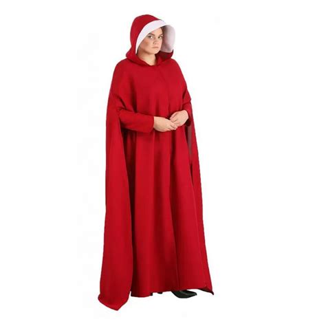 The Handmaids Tale Costume Handmaid Red Cape Dress Quda Halloween