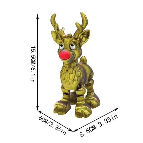 Red Nosed Reindeer Figurine Christmas Holiday Collectible Lifelike