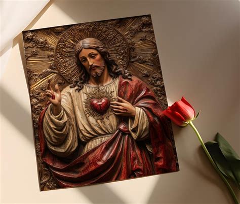 Sacred Heart Of Jesus Art Print Byzantine Catholic Icon Etsy