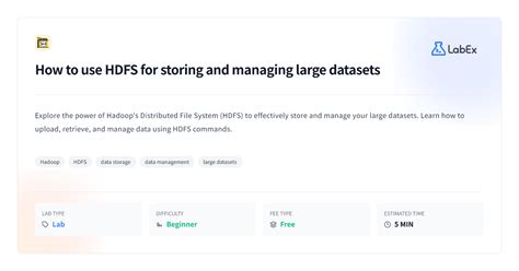 How To Use Hdfs For Storing And Managing Large Datasets Labex