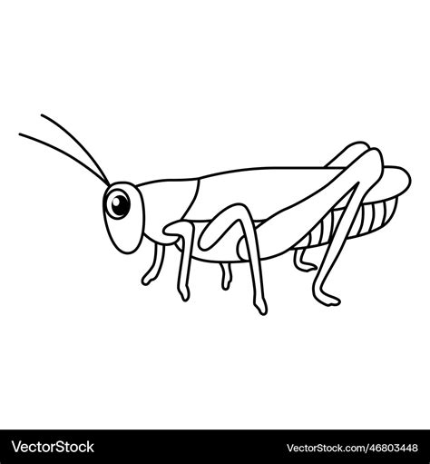Cute Grasshopper Cartoon Coloring Page Royalty Free Vector