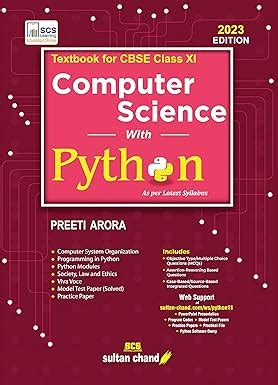 Computer Science With Python Textbook For Cbse Class Examination Preeti Arora