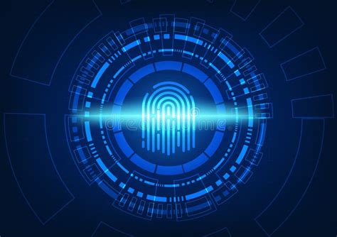 Fingerprint Scanner Technology Smart Background Used For Identity Verification To Access