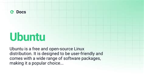 Ubuntu Docs