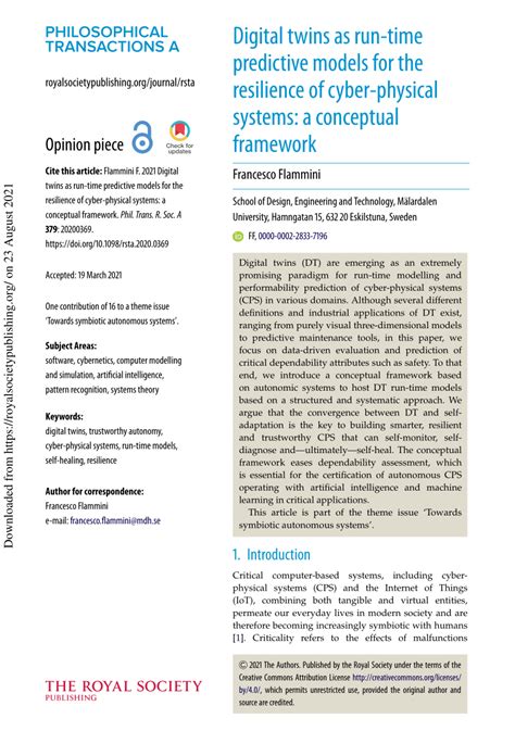 pdf digital twins as run time predictive models for the resilience of
