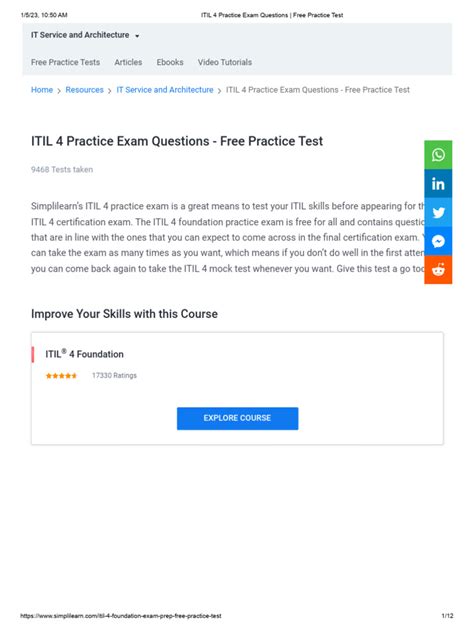 Itil 4 Practice Exam Questions Free Practice Test Pdf