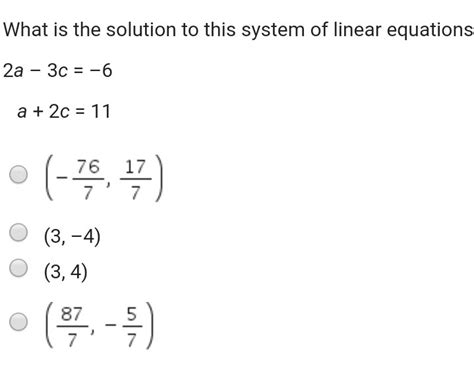 Solved What Is The Solution To This System Of Linear
