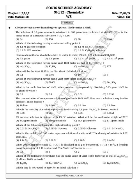 Mcq Ch 1 2 3 6 7 Pdf Reaction Rate Chemical Compounds