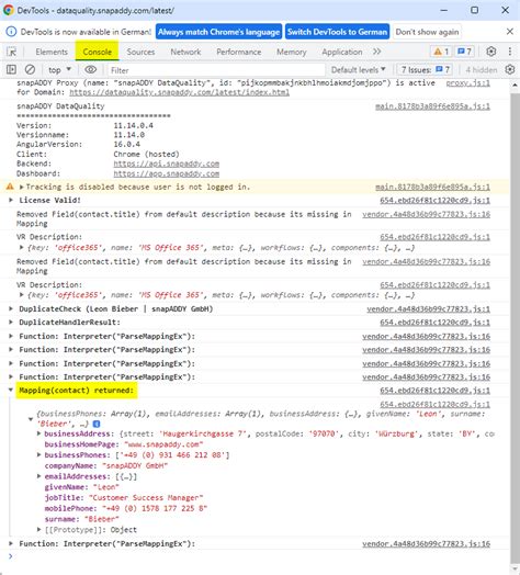 Section Debugging SnapADDY