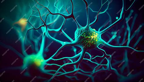 Premium Photo Conceptual Illustration Of Neuron Cells With Glowing