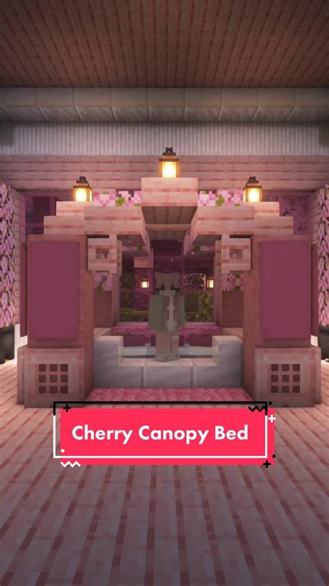 Cherry Canopy Bed In Minecraft