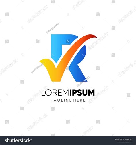 Letter R Tick Check Mark Logo Stock Vector Royalty Free