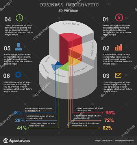Business Infographic Pie Chart Layout Your Options Steps Stock Vector