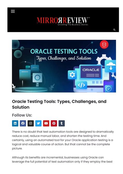 Ppt Oracle Testing Tools Types Challenges And Solution Powerpoint