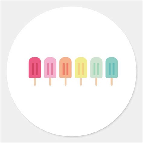Popsicle Border Classic Round Sticker Au