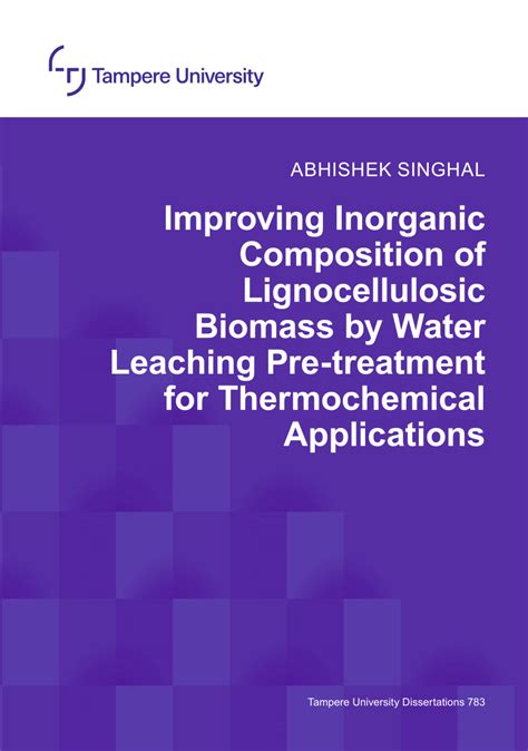 PDF Improving Inorganic Composition Of Lignocellulosic Biomass By Water Leaching Pre Treatment
