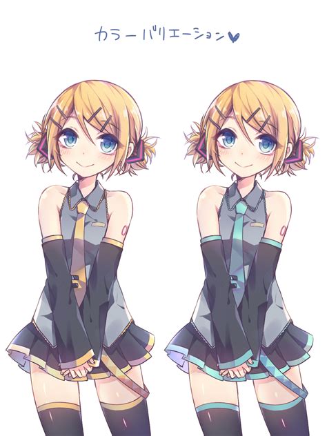 Hatsune Miku And Kagamine Rin Vocaloid Drawn By Ree Danbooru