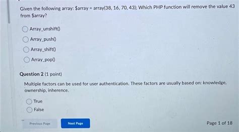 Solved Given The Following Array Array