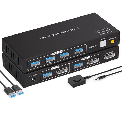 Amazon Com K USB Displayport KVM Switch In Out Port DP Monitor Switch For