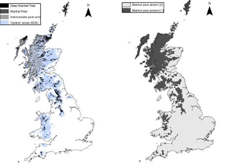 2 Derived Blanket Peat Map For Great Britain A Peat Map For England