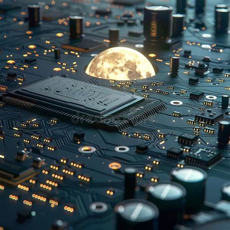 Graphic Of 3d Model Of Advanced Scientific Data On The Lunar Surface Stock Illustration