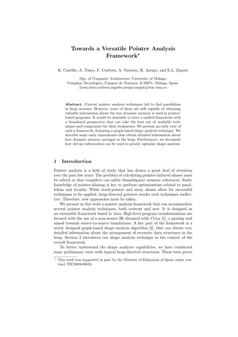 Pdf Towards A Versatile Pointer Analysis Framework