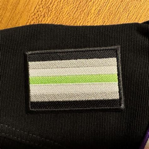 agender flag embroidered patch lgbt trans nonbinary genderless hook