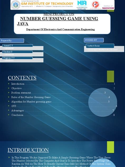 Number Guessing Game Using Java Mini Project On Pdf Graphical User