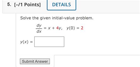 Solved Solve The Given Initial Value Problem Chegg
